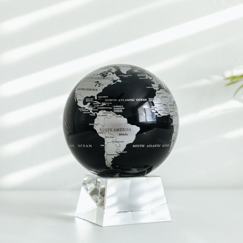 black silver globe