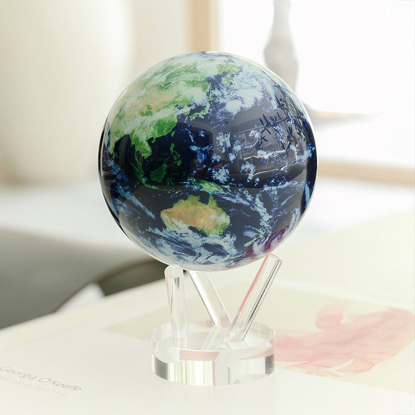 Earth with Clouds MOVA Globe | Rotating Blue Planet Design